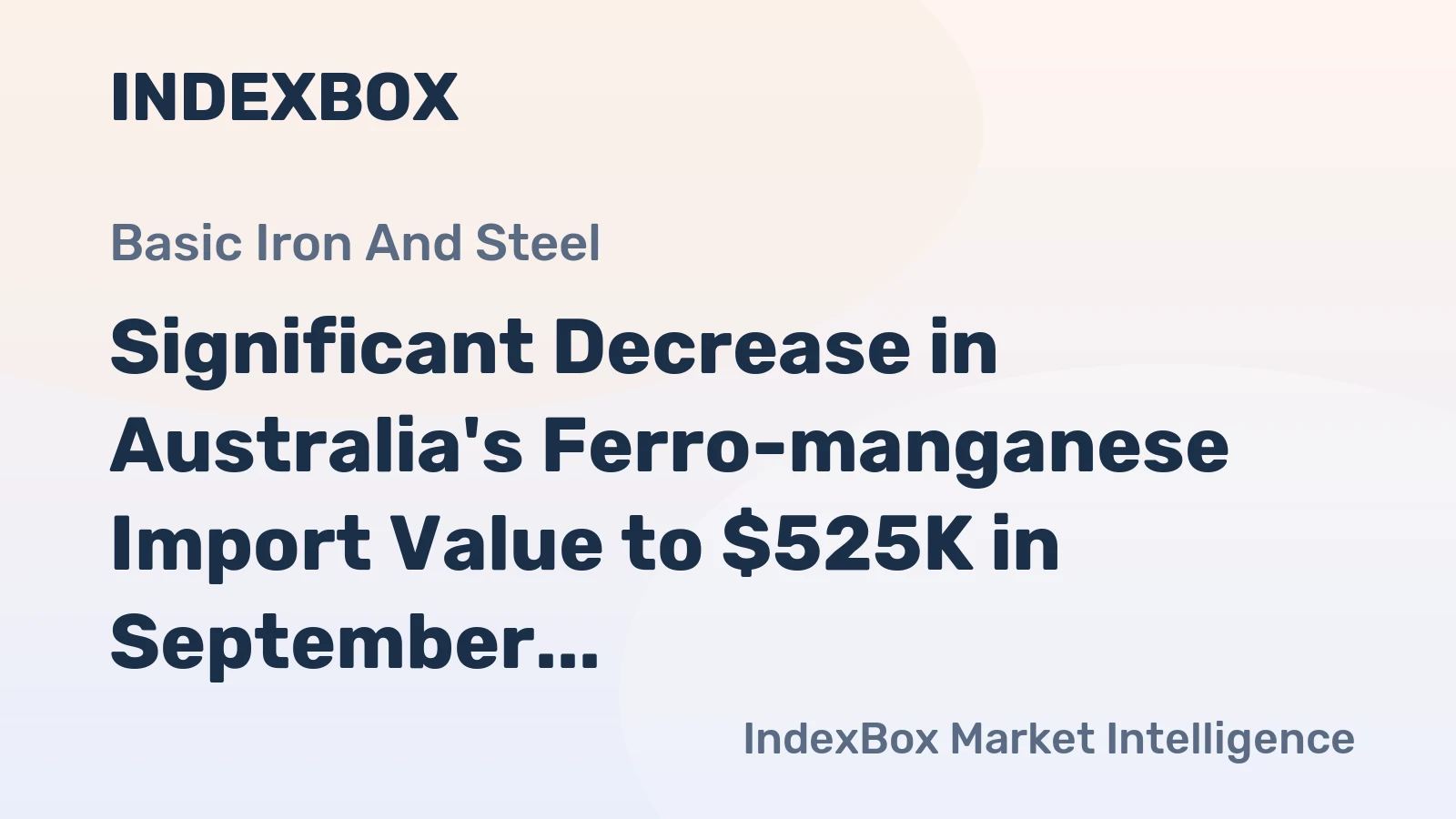Significant Decrease in Australia's Ferro-manganese Import Value to $525K in September 2023