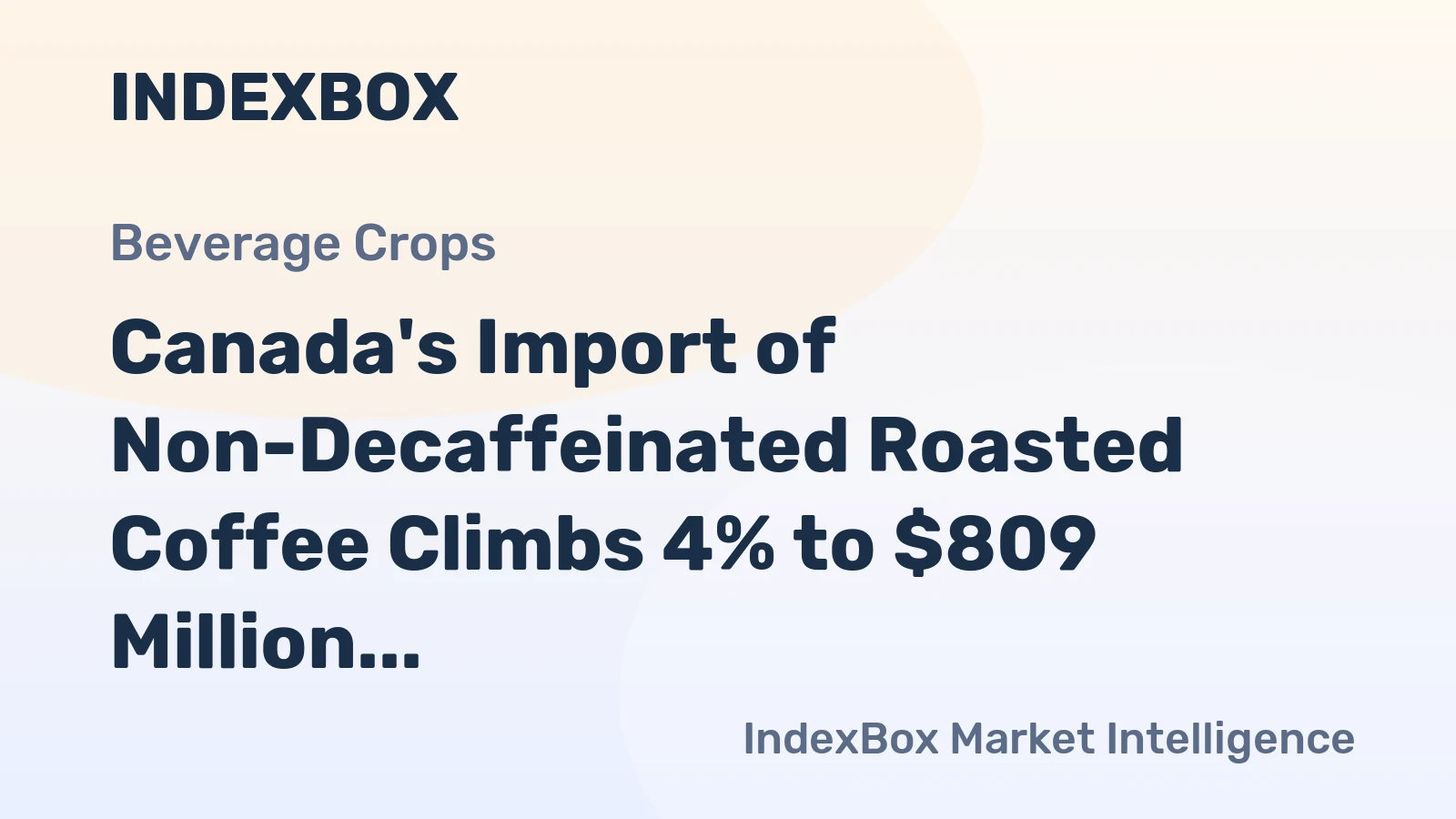 Canada's Import of Non-Decaffeinated Roasted Coffee Climbs 4% to $809 Million in 2023