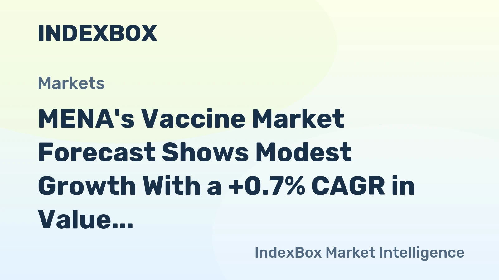 MENA's Vaccine Market Forecast Shows Modest Growth With a +0.7% CAGR in Value