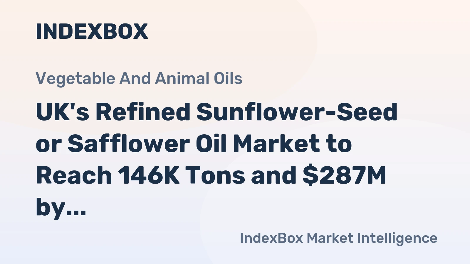 UK's Refined Sunflower-Seed or Safflower Oil Market to Reach 146K Tons and $287M by 2035
