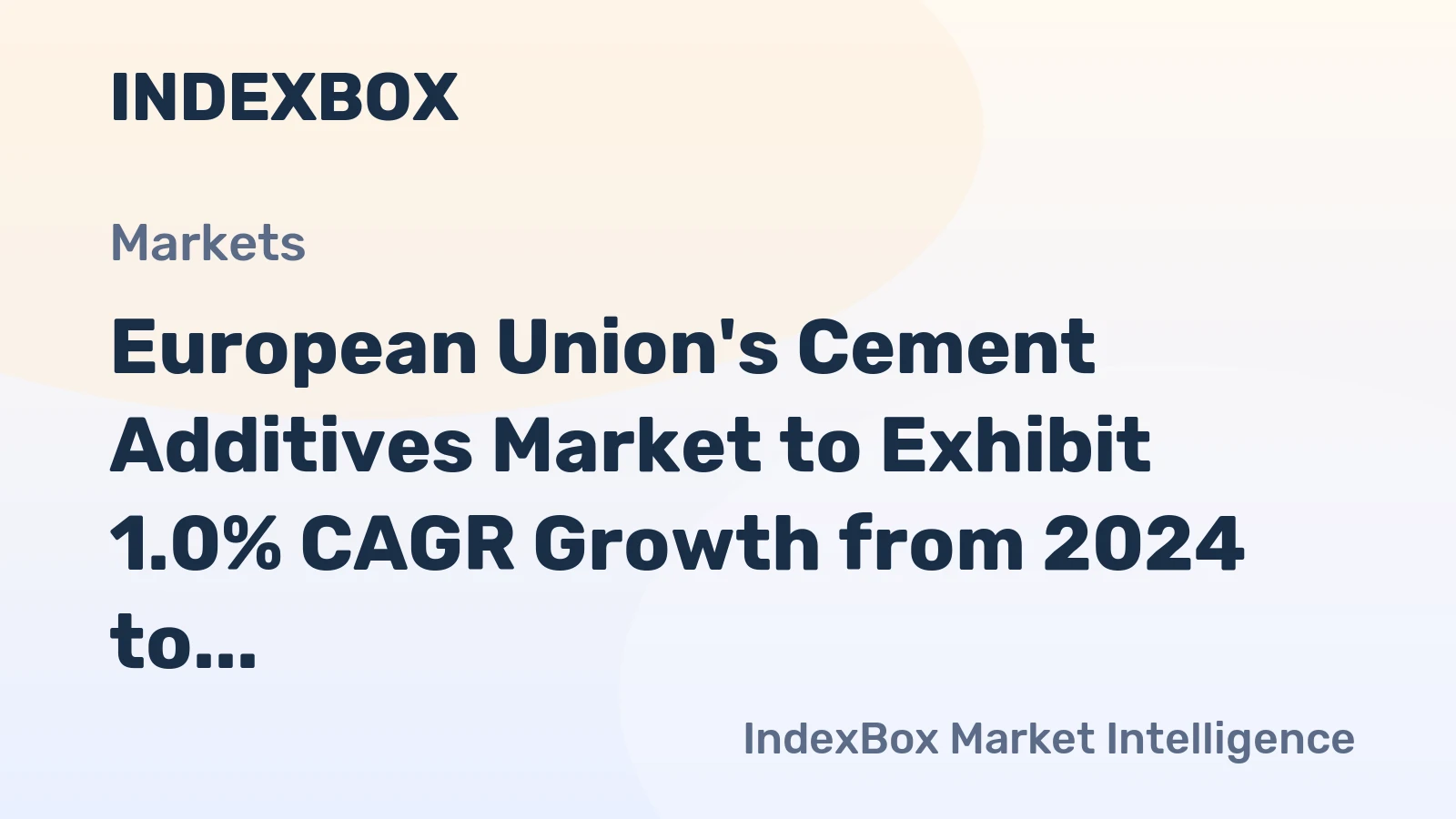 European Union's Cement Additives Market to Exhibit 1.0% CAGR Growth from 2024 to 2035