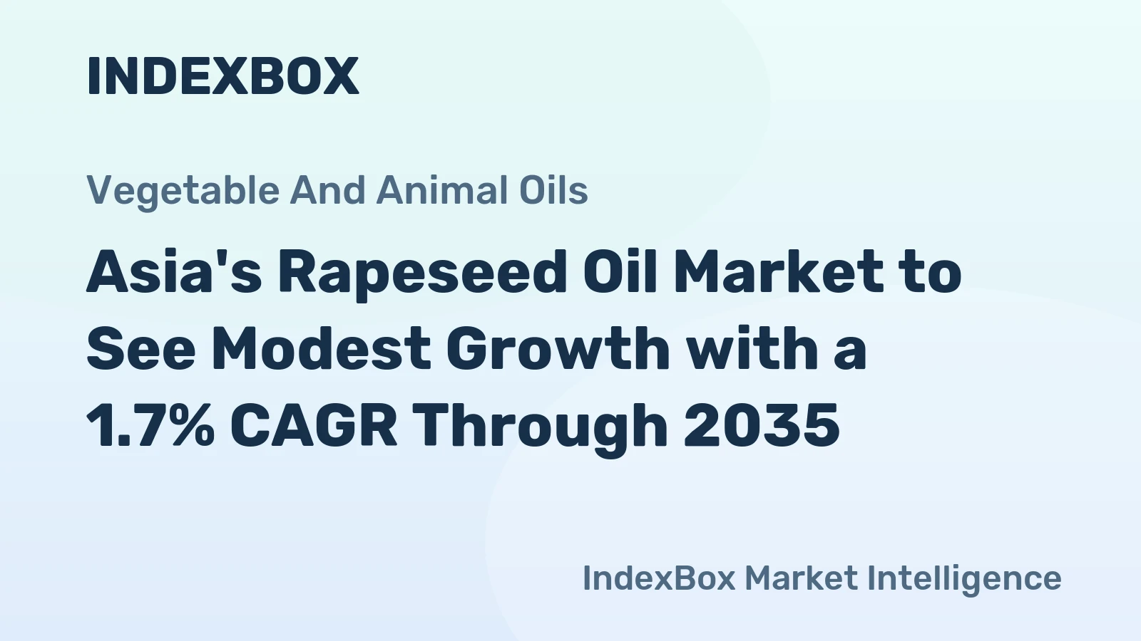 Asia's Rapeseed Oil Market to See Modest Growth with a 1.7% CAGR Through 2035