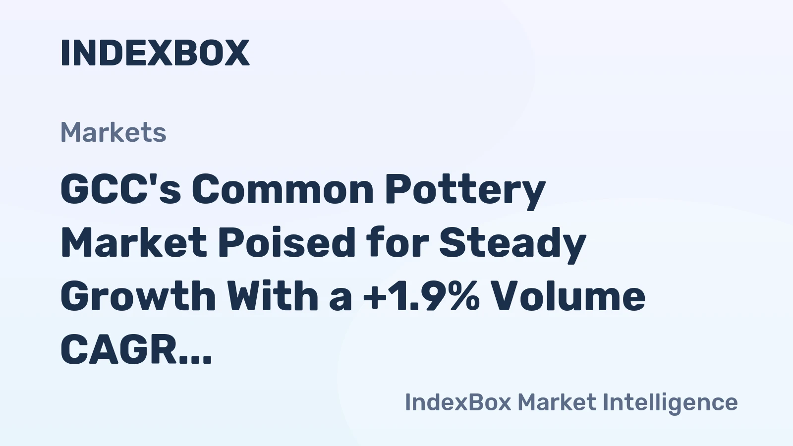 GCC's Common Pottery Market Poised for Steady Growth With a +1.9% Volume CAGR Through 2035
