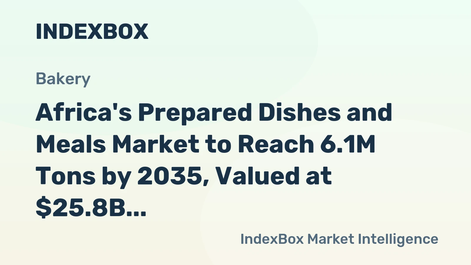 Africa's Prepared Dishes and Meals Market to Reach 6.1M Tons by 2035, Valued at $25.8B