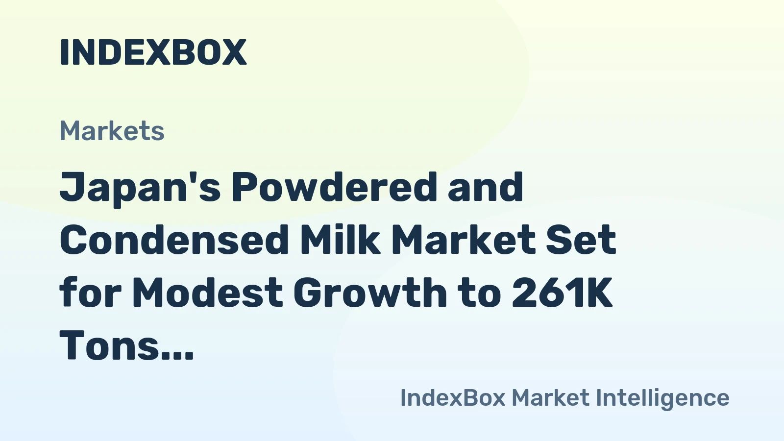 Japan's Powdered and Condensed Milk Market Set for Modest Growth to 261K Tons and $931M