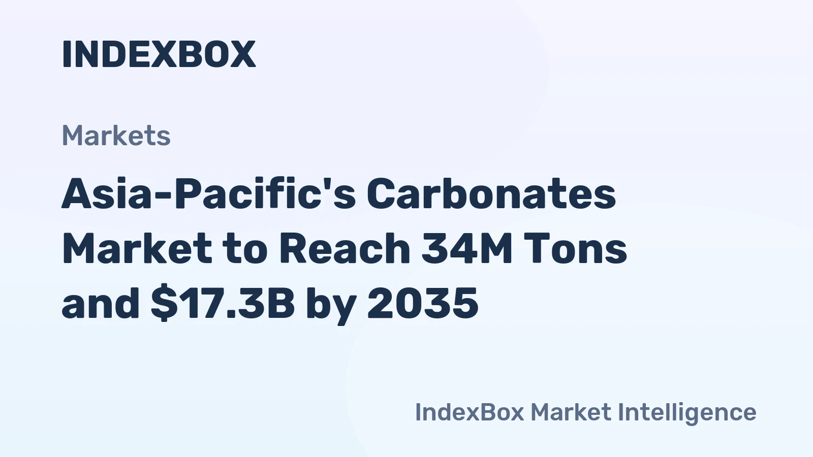 Asia-Pacific's Carbonates Market to Reach 34M Tons and $17.3B by 2035