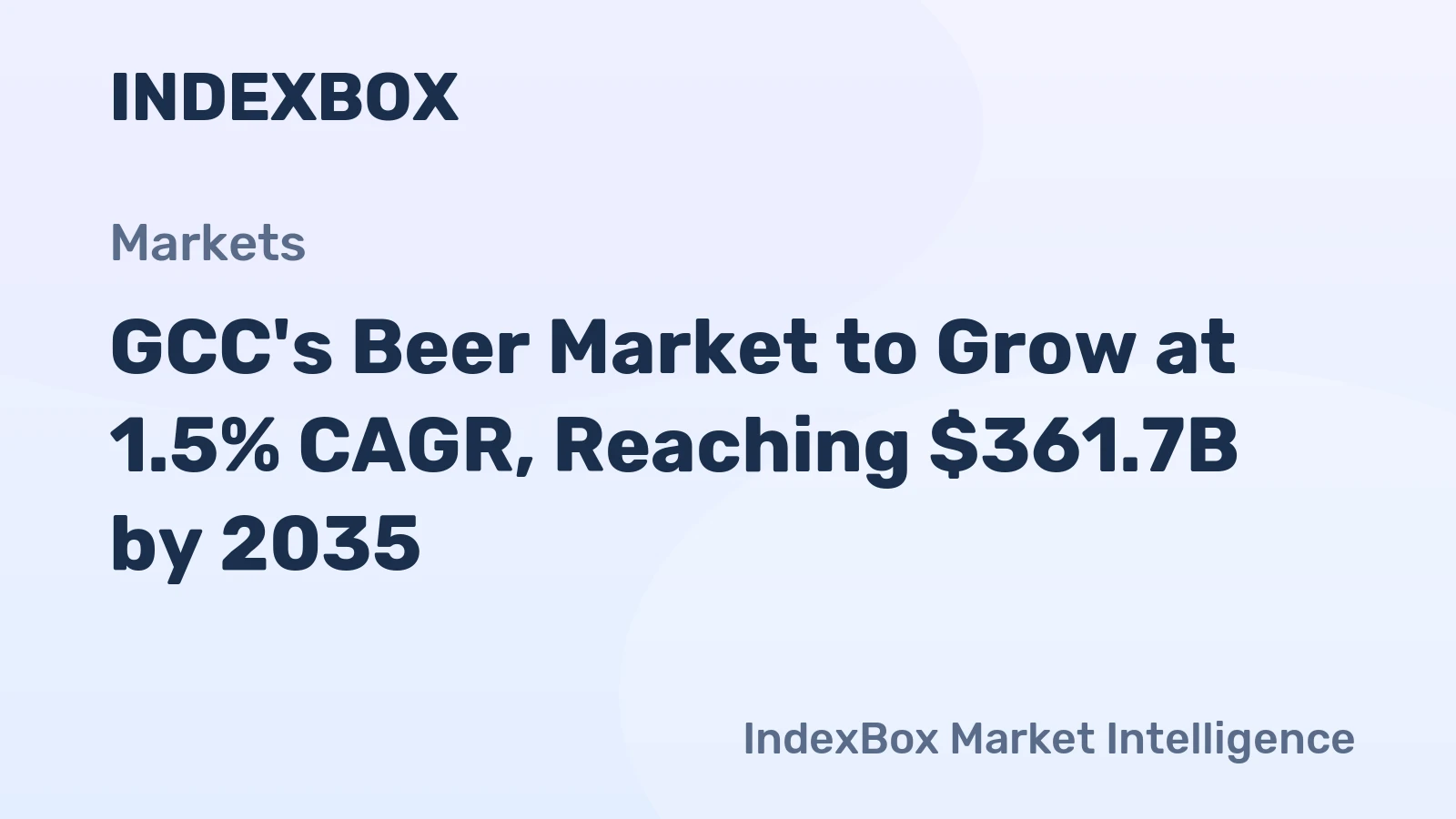 GCC's Beer Market to Grow at 1.5% CAGR, Reaching $361.7B by 2035