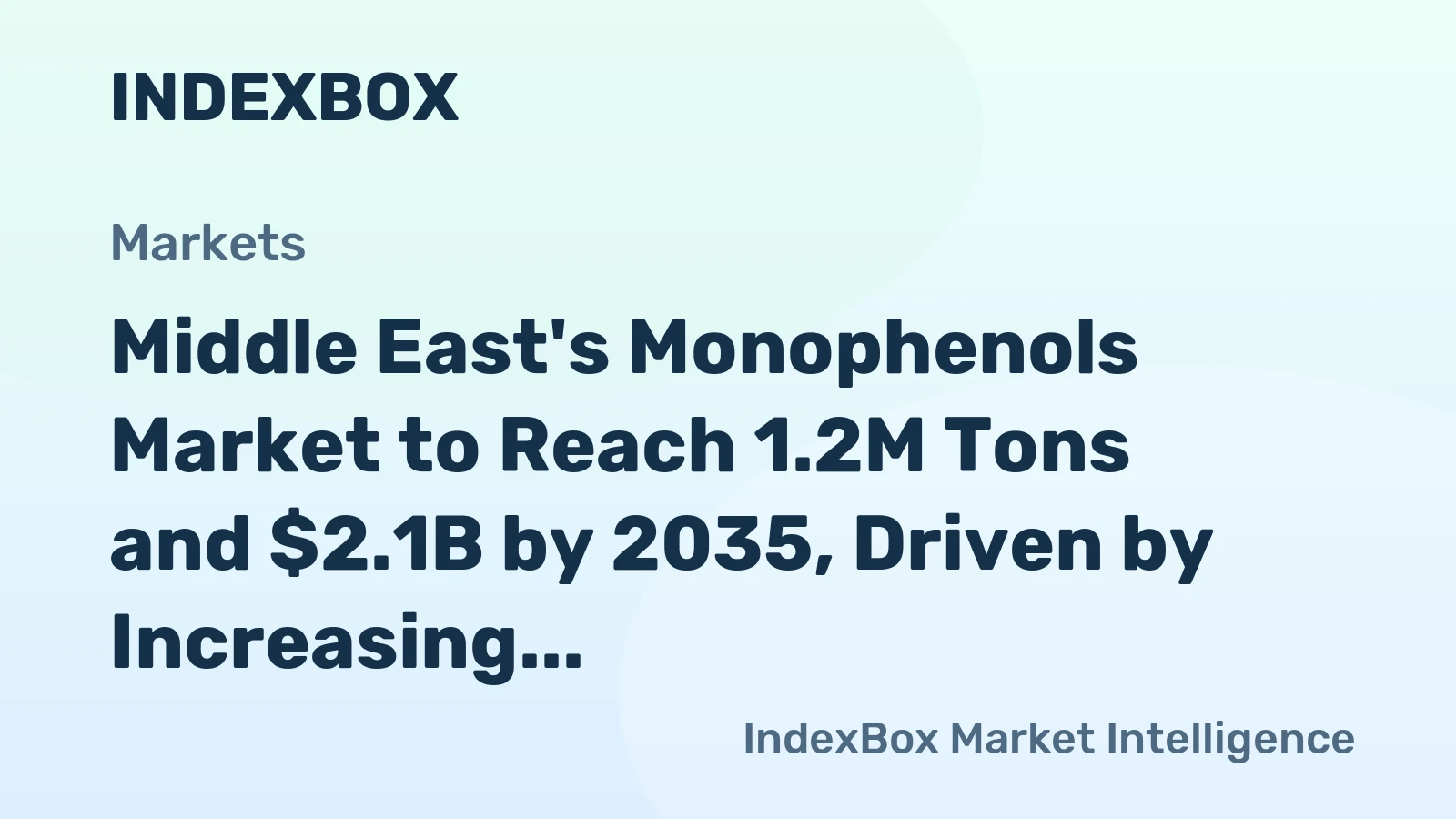 Middle East's Monophenols Market to Reach 1.2M Tons and $2.1B by 2035, Driven by Increasing Demand