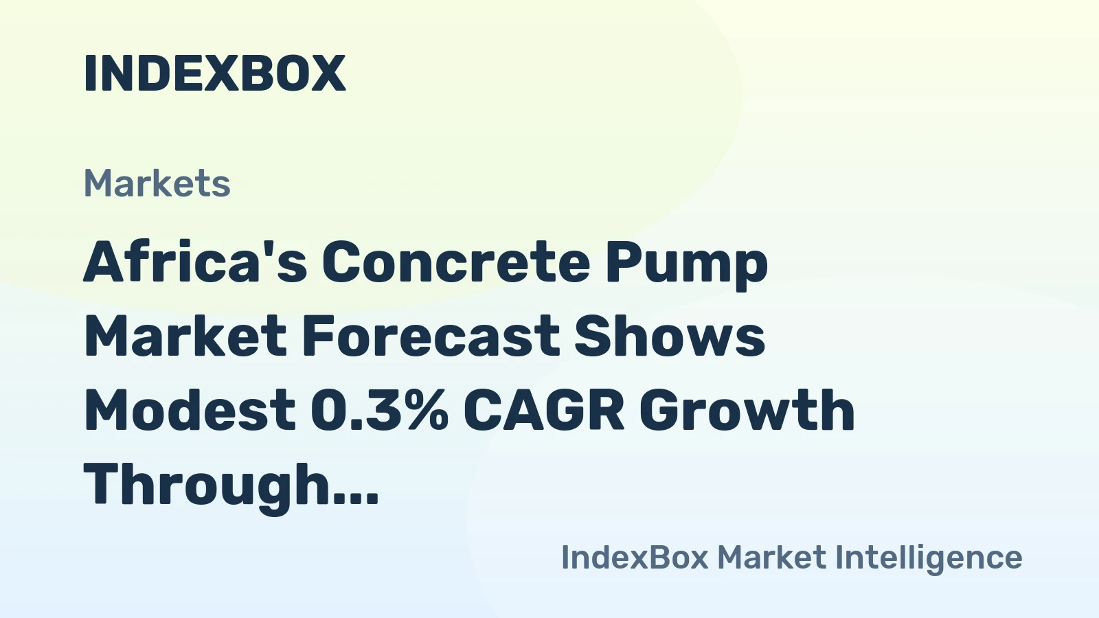 Africa's Concrete Pump Market Forecast Shows Modest 0.3% CAGR Growth Through 2035