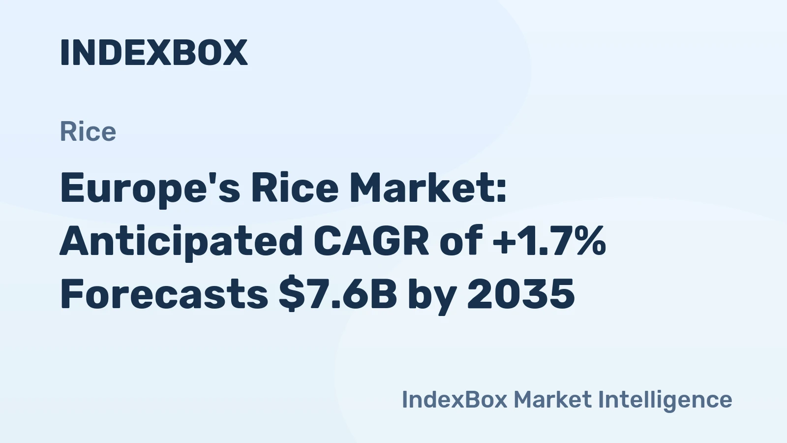 Europe's Rice Market: Anticipated CAGR of +1.7% Forecasts $7.6B by 2035