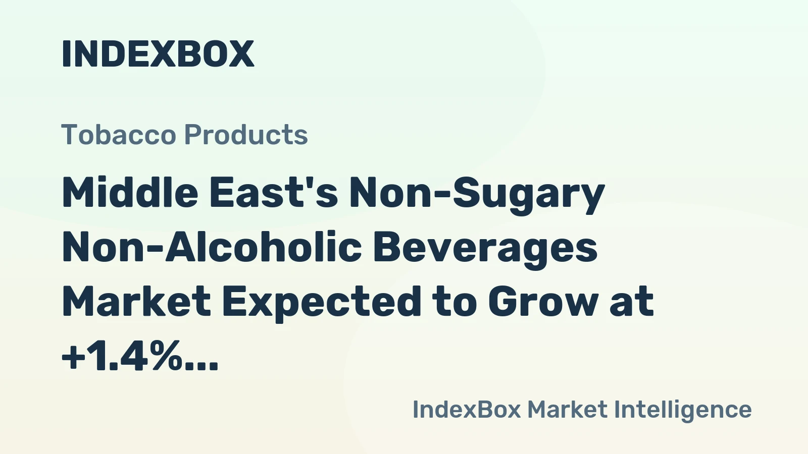 Middle East's Non-Sugary Non-Alcoholic Beverages Market Expected to Grow at +1.4% CAGR by 2035