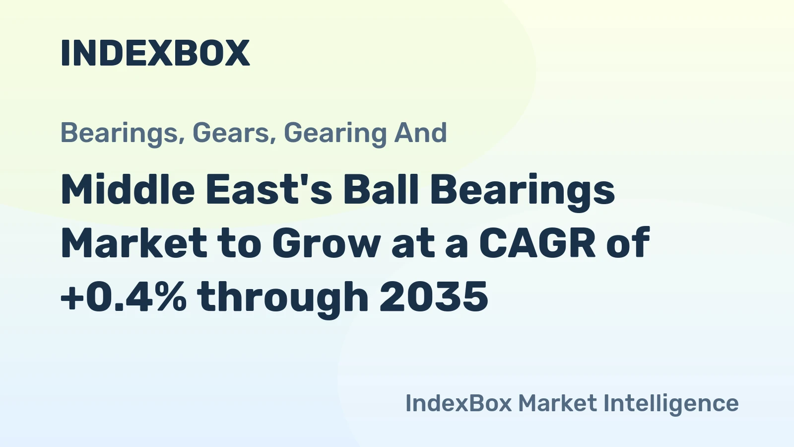 Middle East's Ball Bearings Market to Grow at a CAGR of +0.4% through 2035