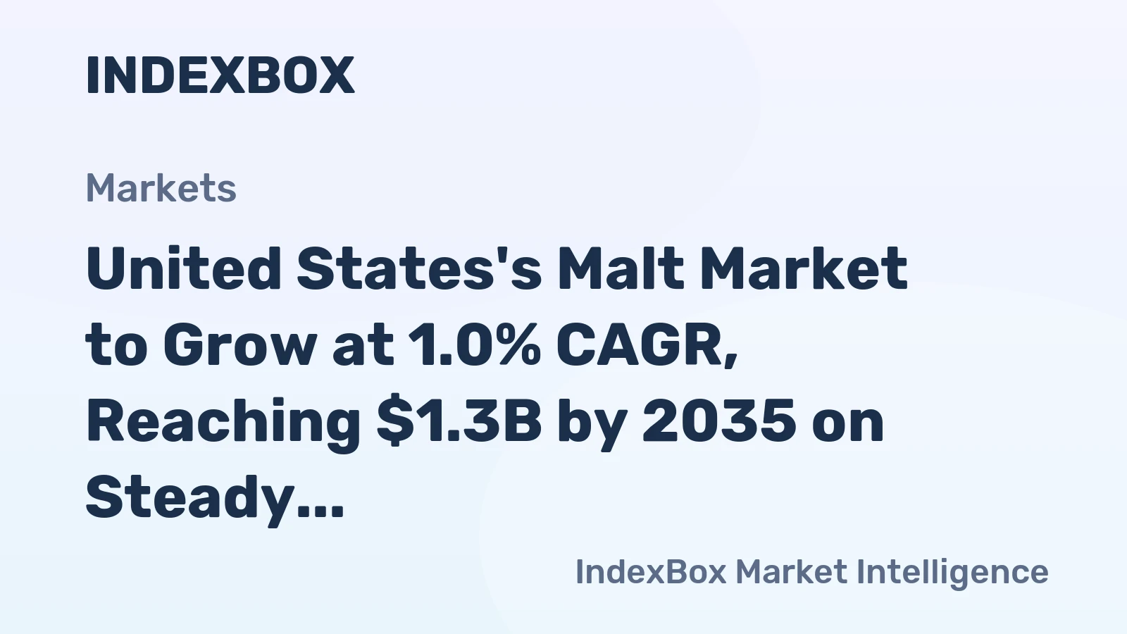 United States's Malt Market to Grow at 1.0% CAGR, Reaching $1.3B by 2035 on Steady Demand