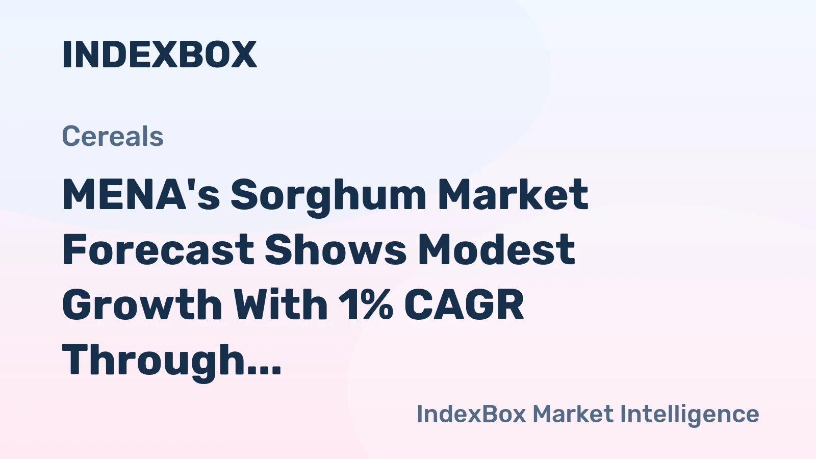 MENA's Sorghum Market Forecast Shows Modest Growth With 1% CAGR Through 2035