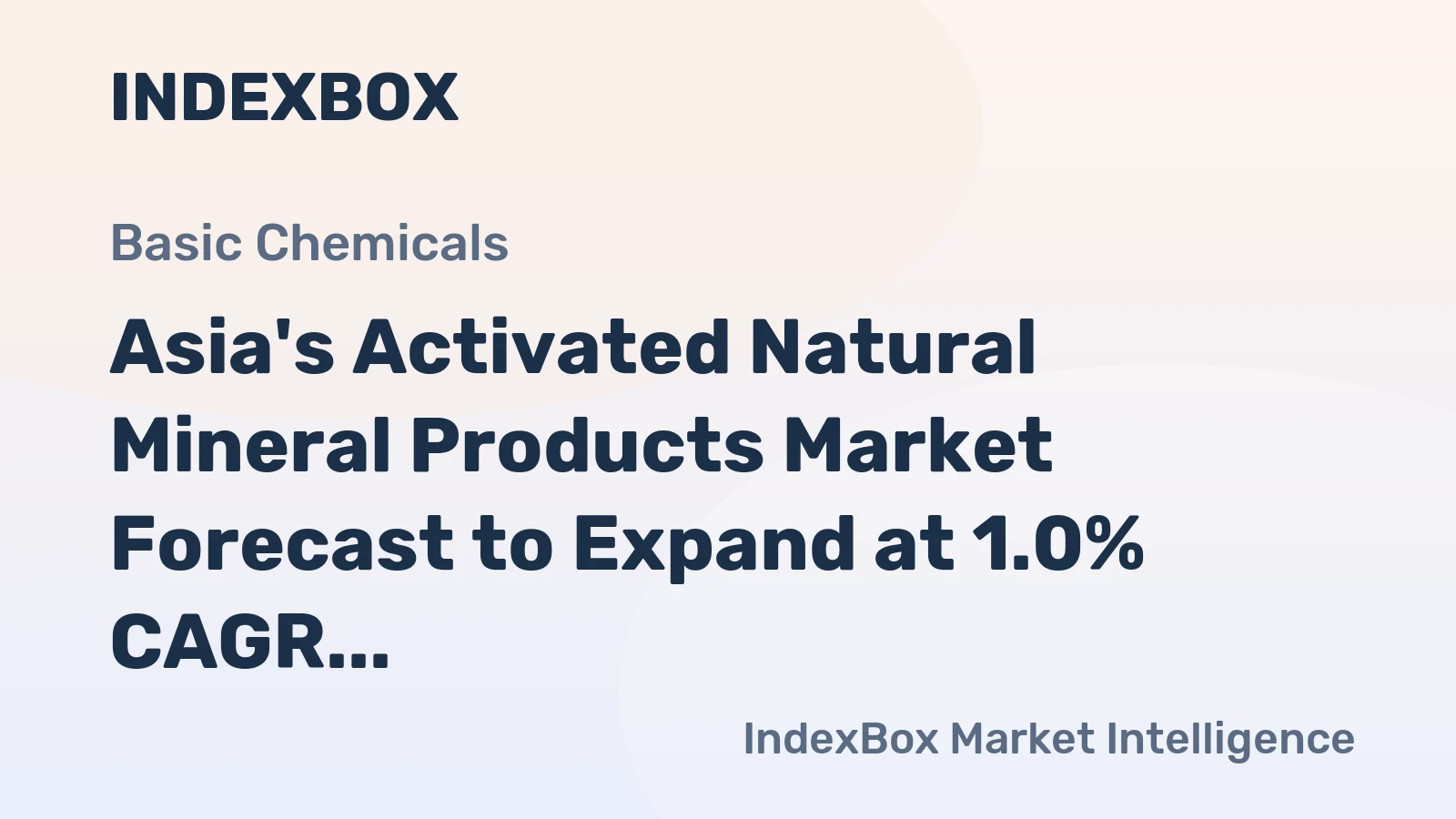 Asia's Activated Natural Mineral Products Market Forecast to Expand at 1.0% CAGR Through 2035