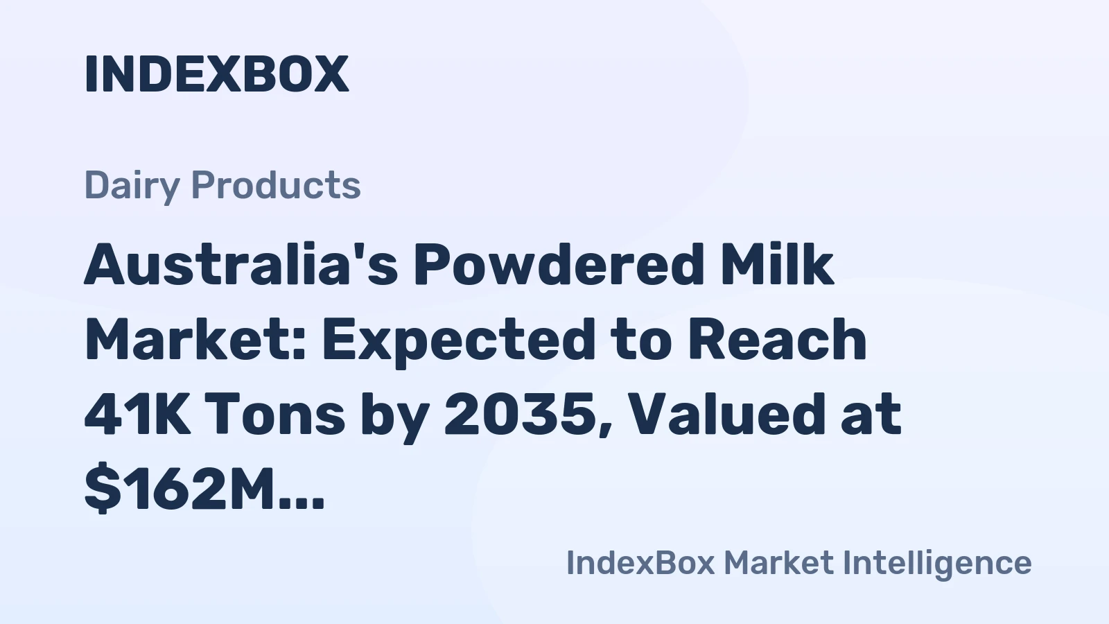 Australia's Powdered Milk Market: Expected to Reach 41K Tons by 2035, Valued at $162M