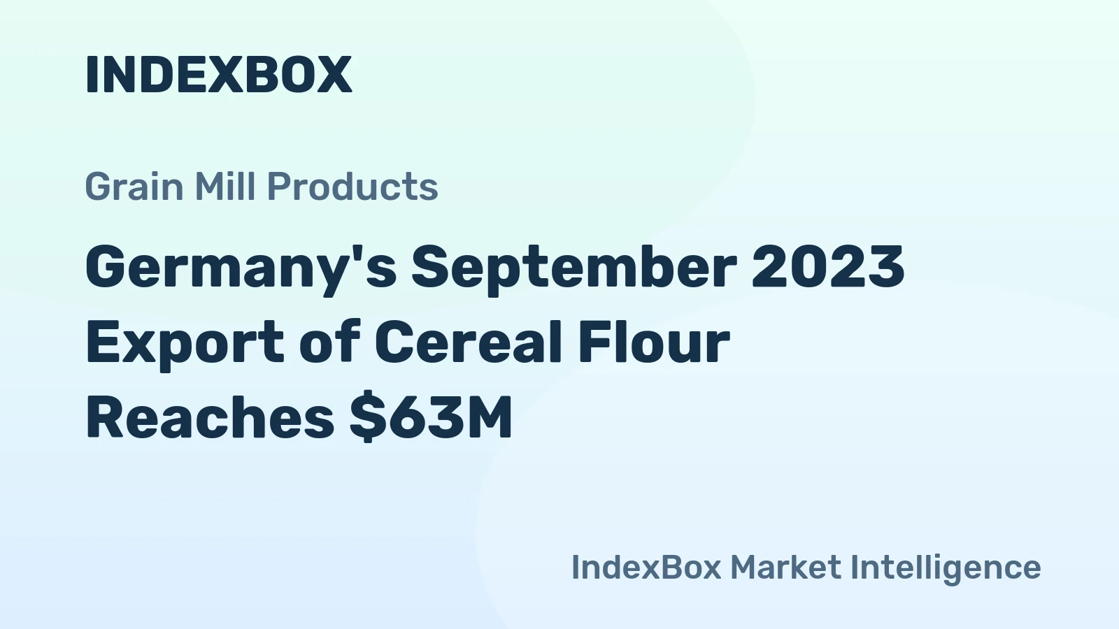 Germany's September 2023 Export of Cereal Flour Reaches $63M