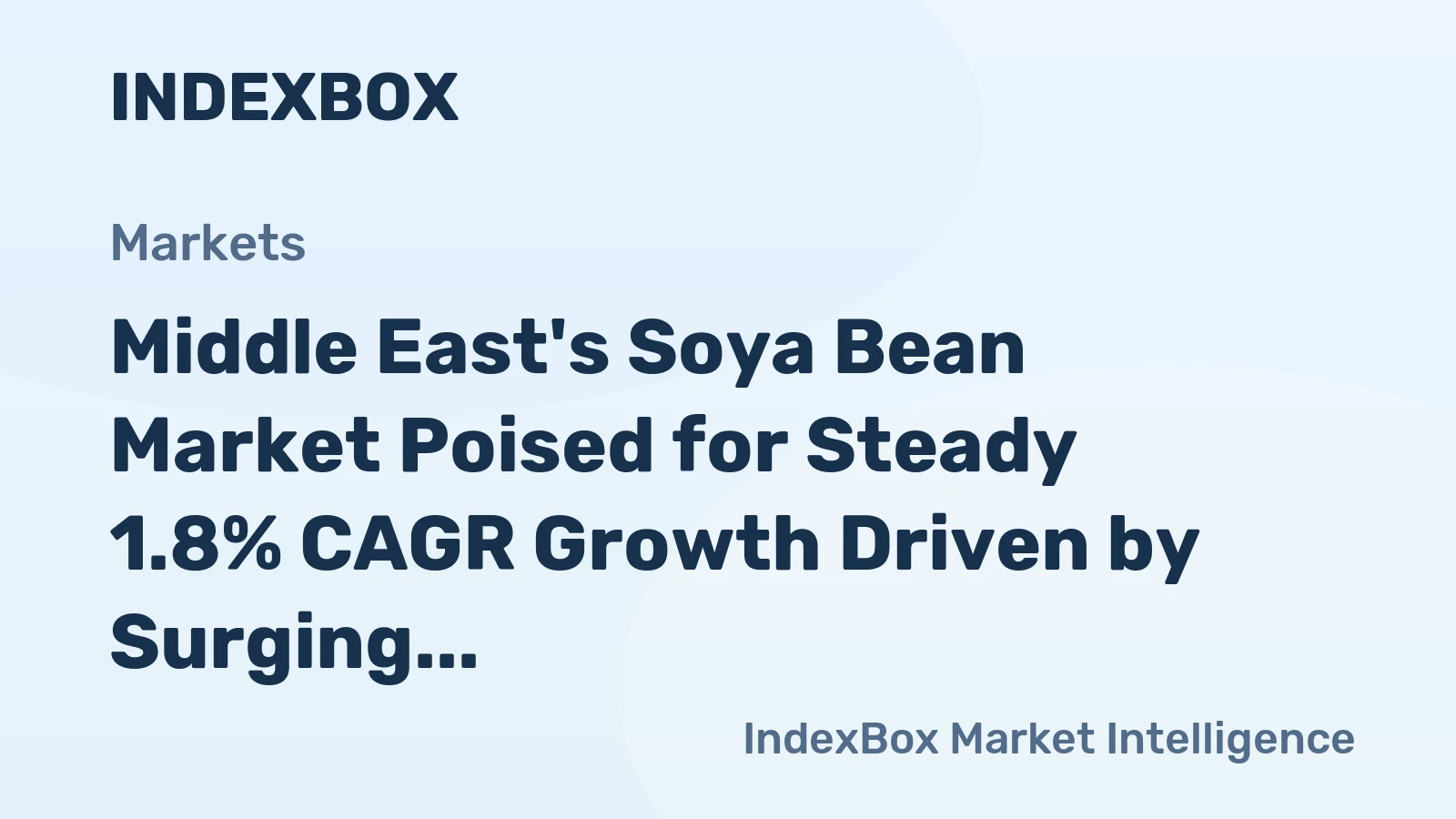Middle East's Soya Bean Market Poised for Steady 1.8% CAGR Growth Driven by Surging Demand