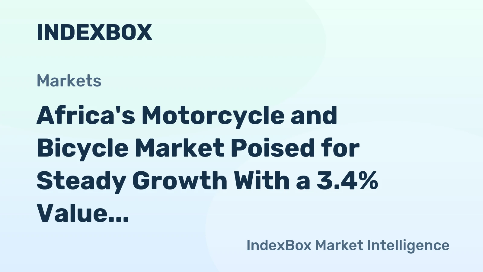 Africa's Motorcycle and Bicycle Market Poised for Steady Growth With a 3.4% Value CAGR