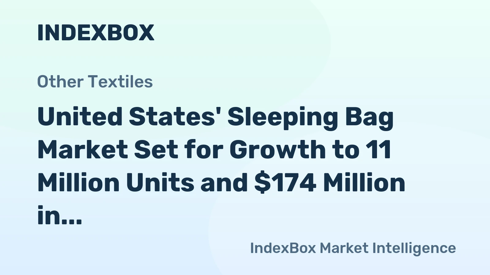 United States' Sleeping Bag Market Set for Growth to 11 Million Units and $174 Million in Value