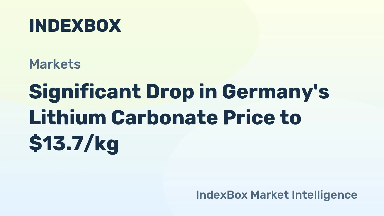 Significant Drop in Germany's Lithium Carbonate Price to $13.7/kg