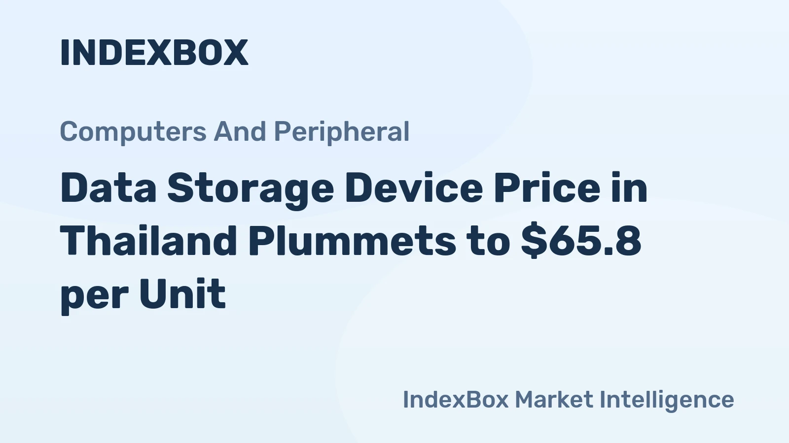 Data Storage Device Price in Thailand Plummets to $65.8 per Unit