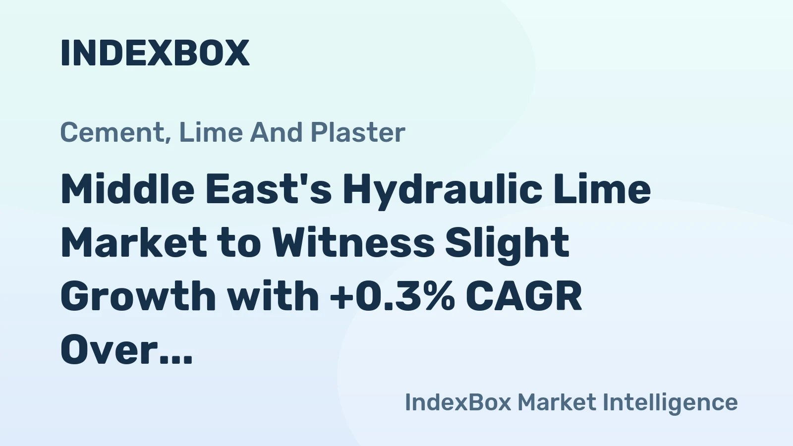 Middle East's Hydraulic Lime Market to Witness Slight Growth with +0.3% CAGR Over Next Decade