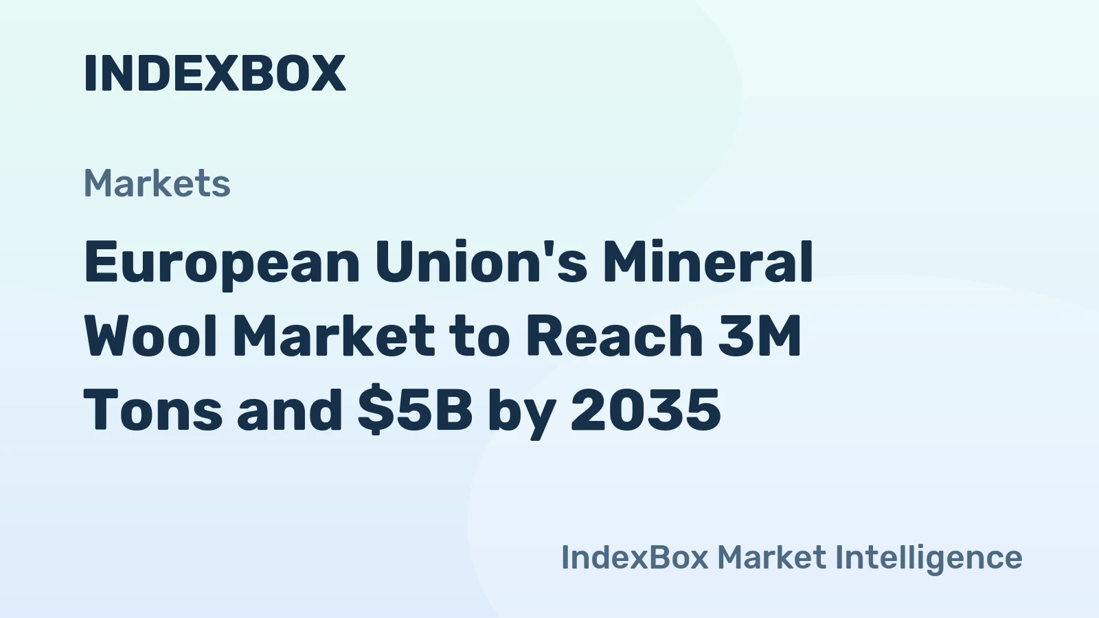 European Union's Mineral Wool Market to Reach 3M Tons and $5B by 2035