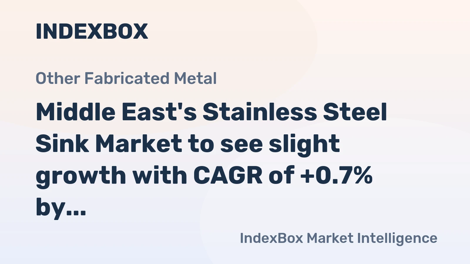 Middle East's Stainless Steel Sink Market to see slight growth with CAGR of +0.7% by 2035