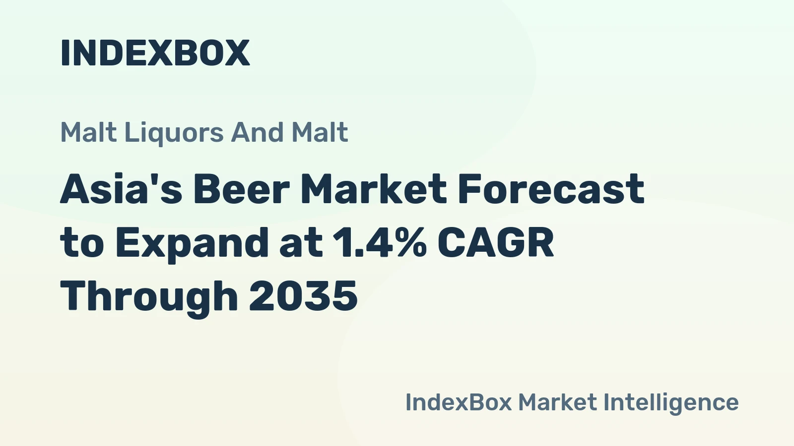 Asia's Beer Market Forecast to Expand at 1.4% CAGR Through 2035