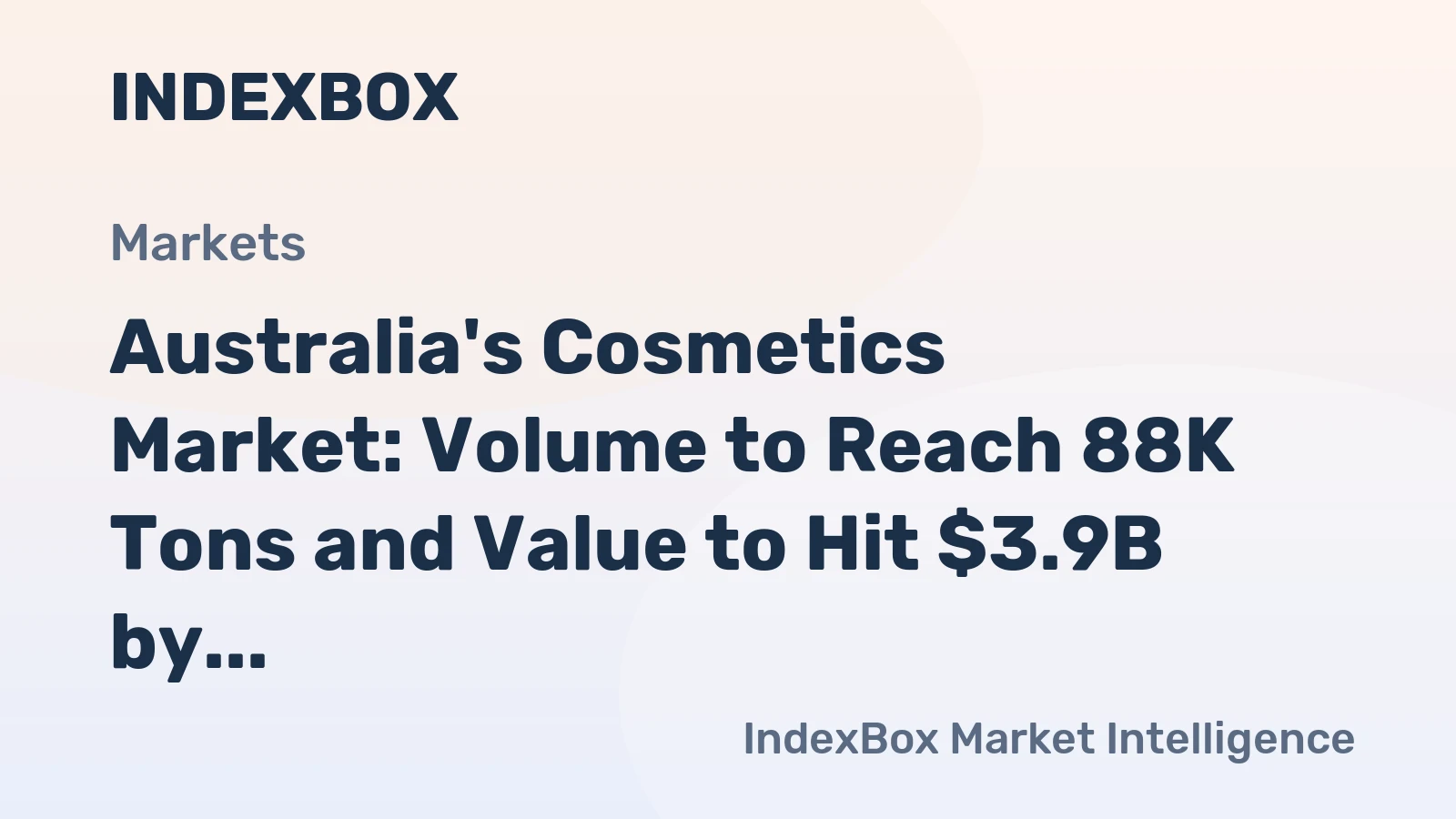 Australia's Cosmetics Market: Volume to Reach 88K Tons and Value to Hit $3.9B by 2035