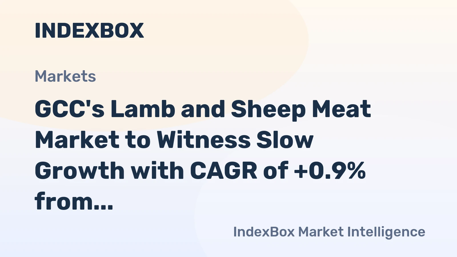 GCC's Lamb and Sheep Meat Market to Witness Slow Growth with CAGR of +0.9% from 2024 to 2035