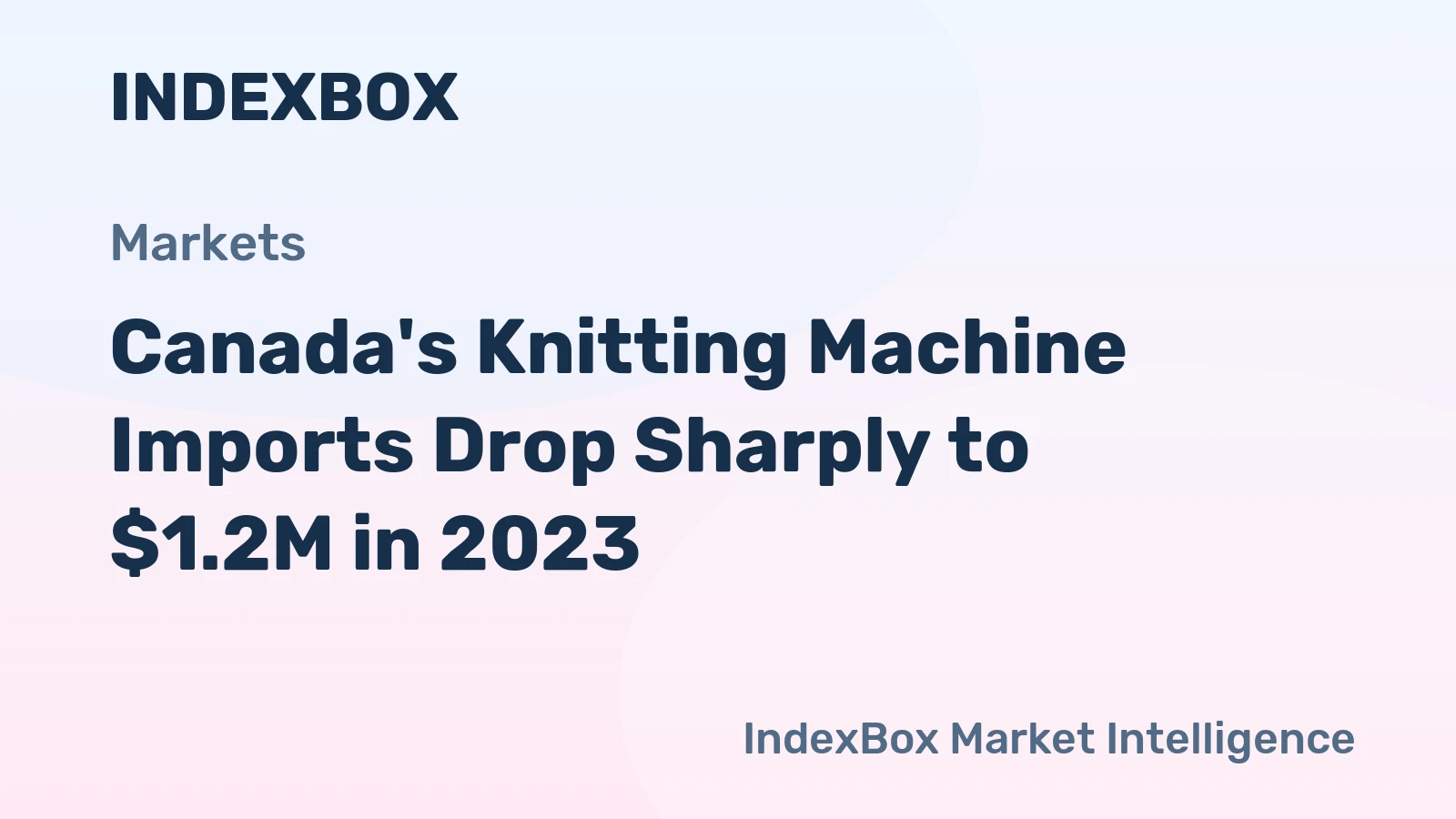 Canada's Knitting Machine Imports Drop Sharply to $1.2M in 2023