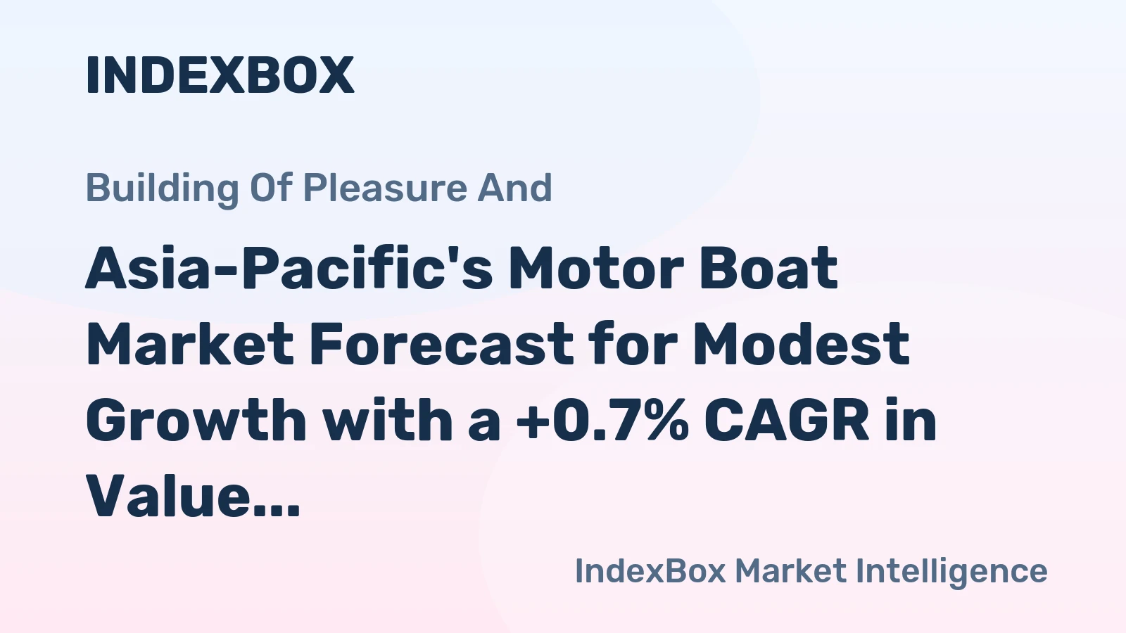 Asia-Pacific's Motor Boat Market Forecast for Modest Growth with a +0.7% CAGR in Value