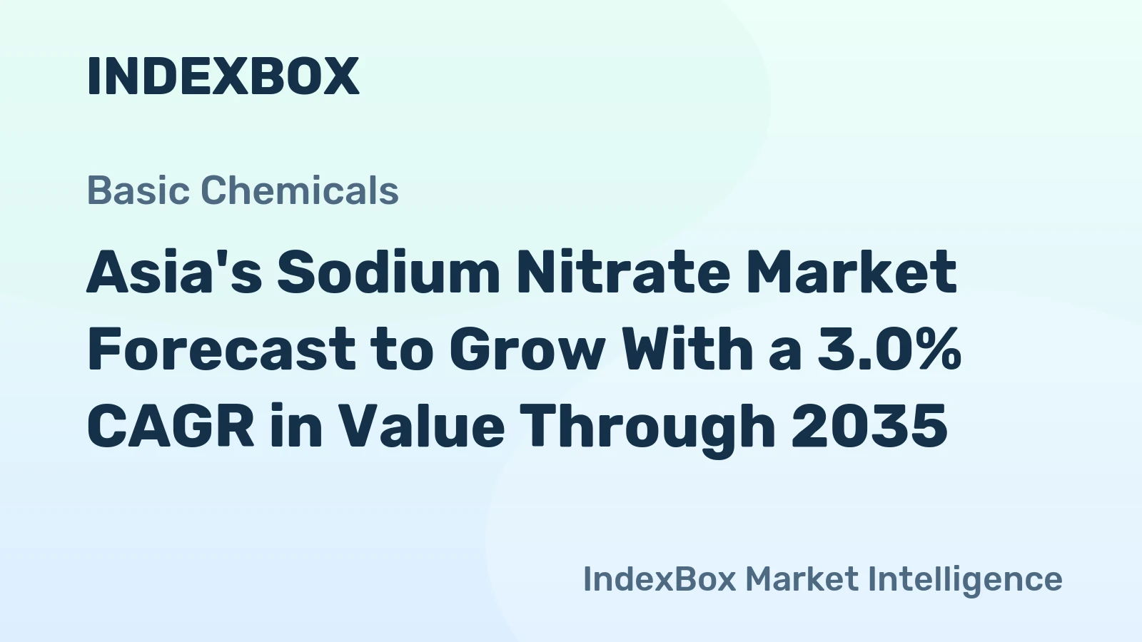 Asia's Sodium Nitrate Market Forecast to Grow With a 3.0% CAGR in Value Through 2035