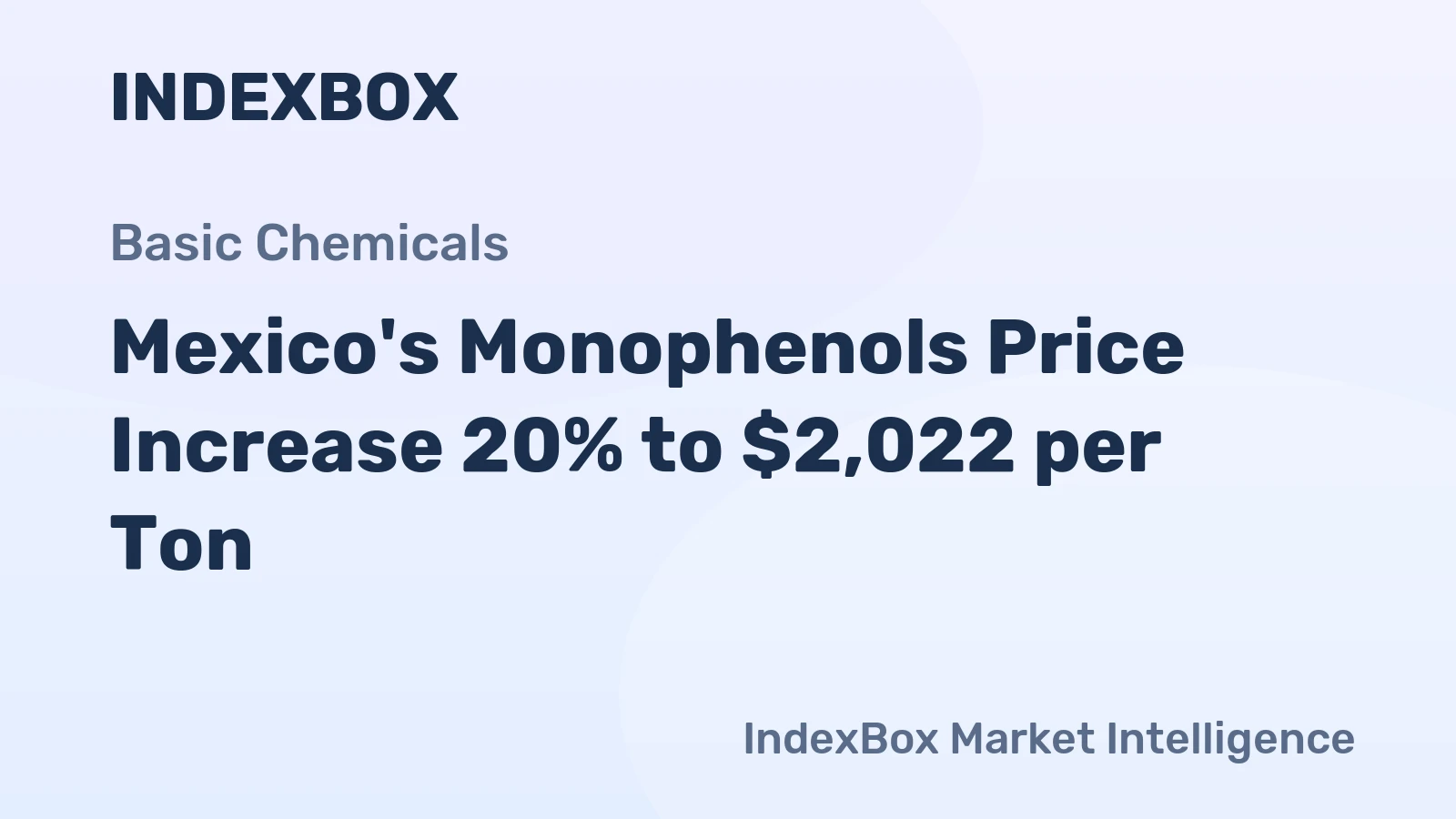 Mexico's Monophenols Price Increase 20% to $2,022 per Ton