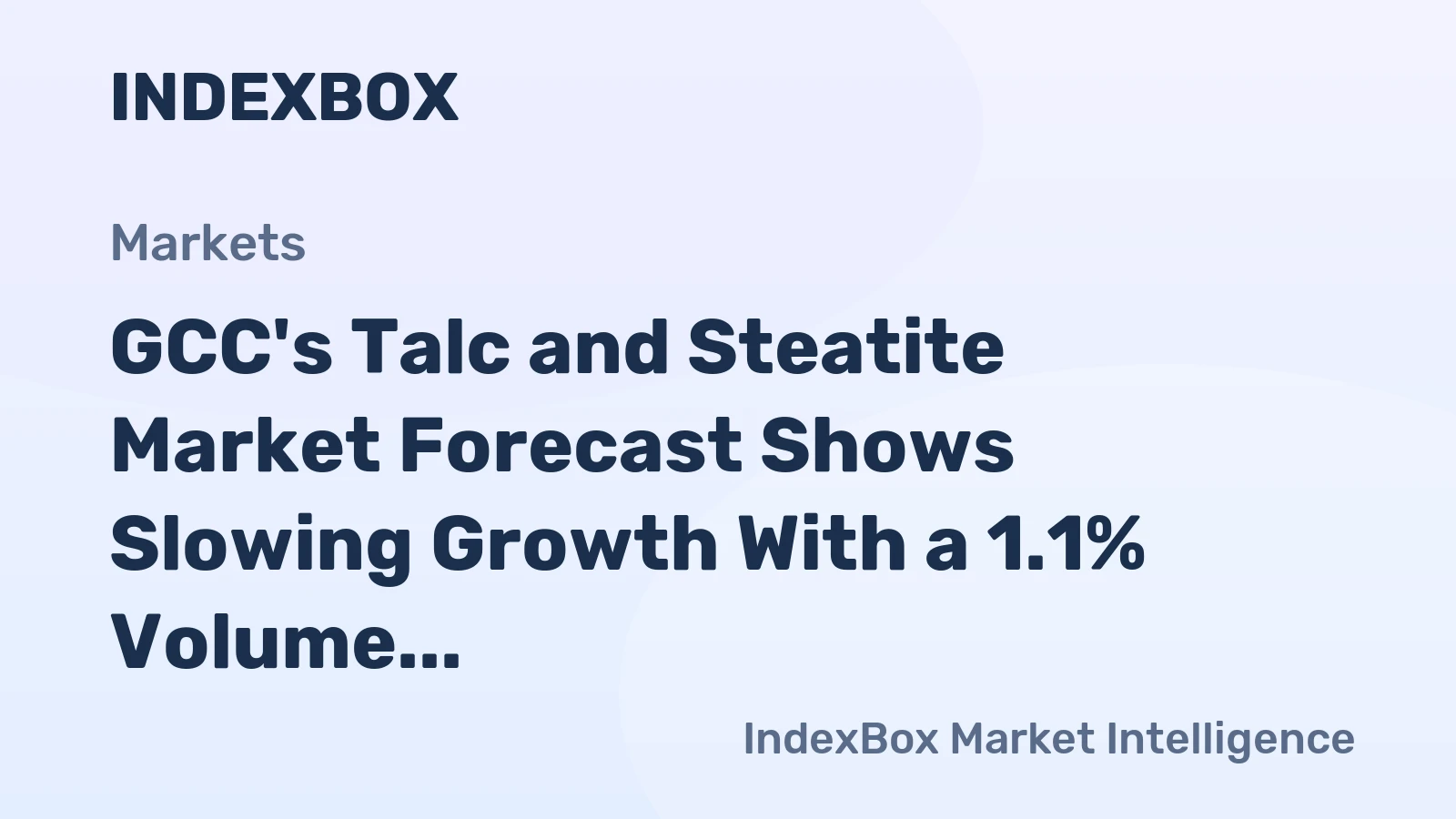 GCC's Talc and Steatite Market Forecast Shows Slowing Growth With a 1.1% Volume CAGR Through 2035