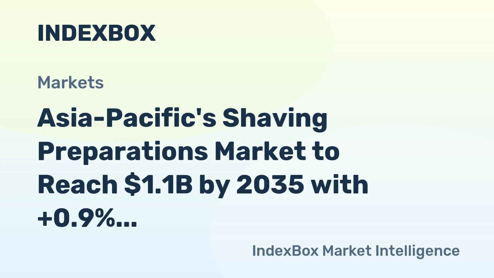 Asia-Pacific's Shaving Preparations Market to Reach $1.1B by 2035 with +0.9% CAGR