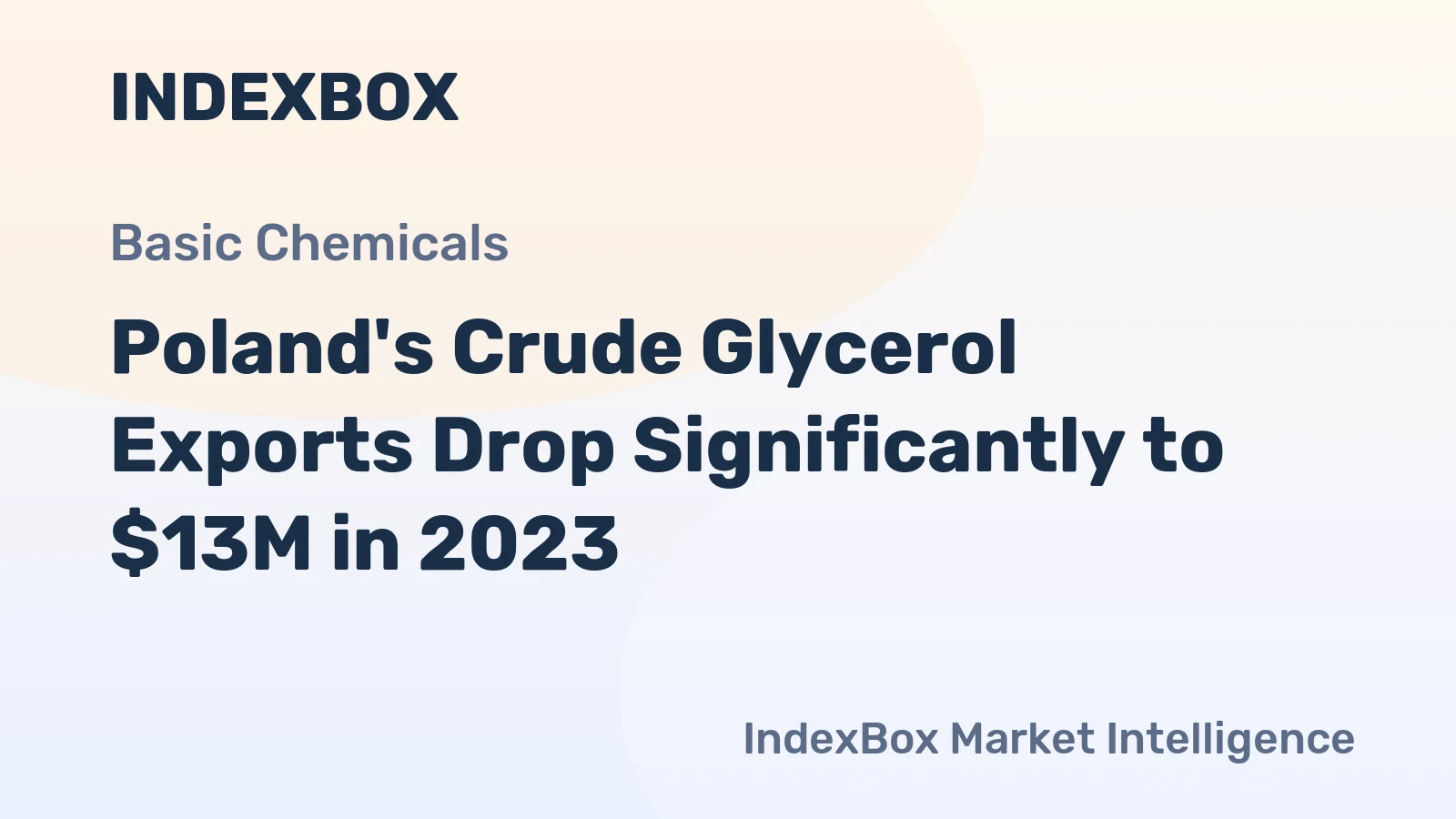 Poland's Crude Glycerol Exports Drop Significantly to $13M in 2023