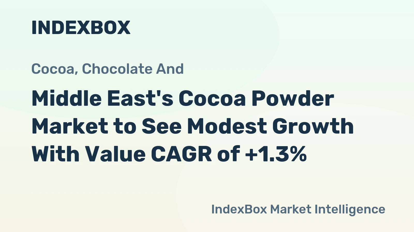 Middle East's Cocoa Powder Market to See Modest Growth With Value CAGR of +1.3%