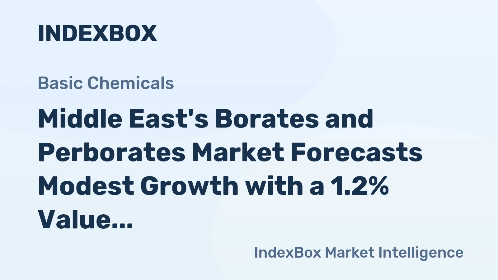 Middle East's Borates and Perborates Market Forecasts Modest Growth with a 1.2% Value CAGR