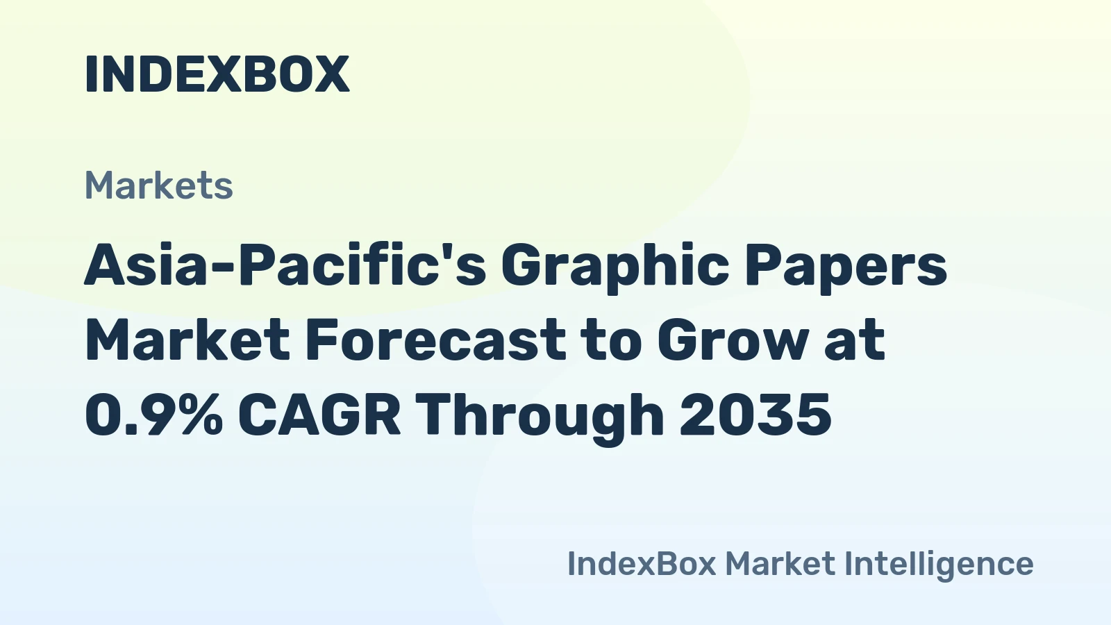 Asia-Pacific's Graphic Papers Market Forecast to Grow at 0.9% CAGR Through 2035