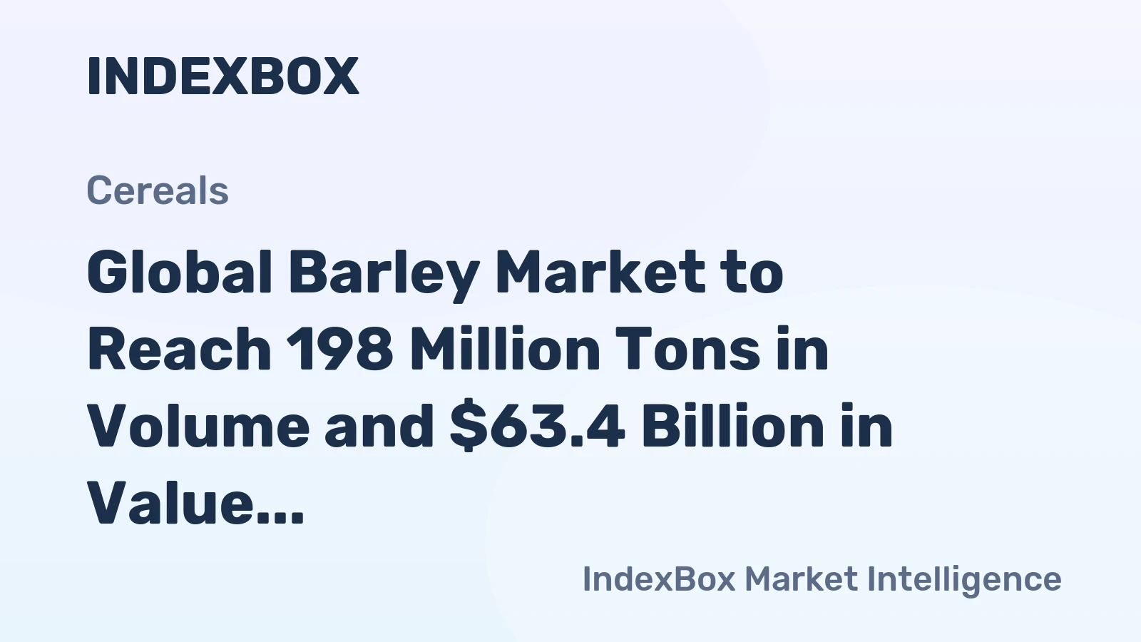 Global Barley Market to Reach 198 Million Tons in Volume and $63.4 Billion in Value by 2035