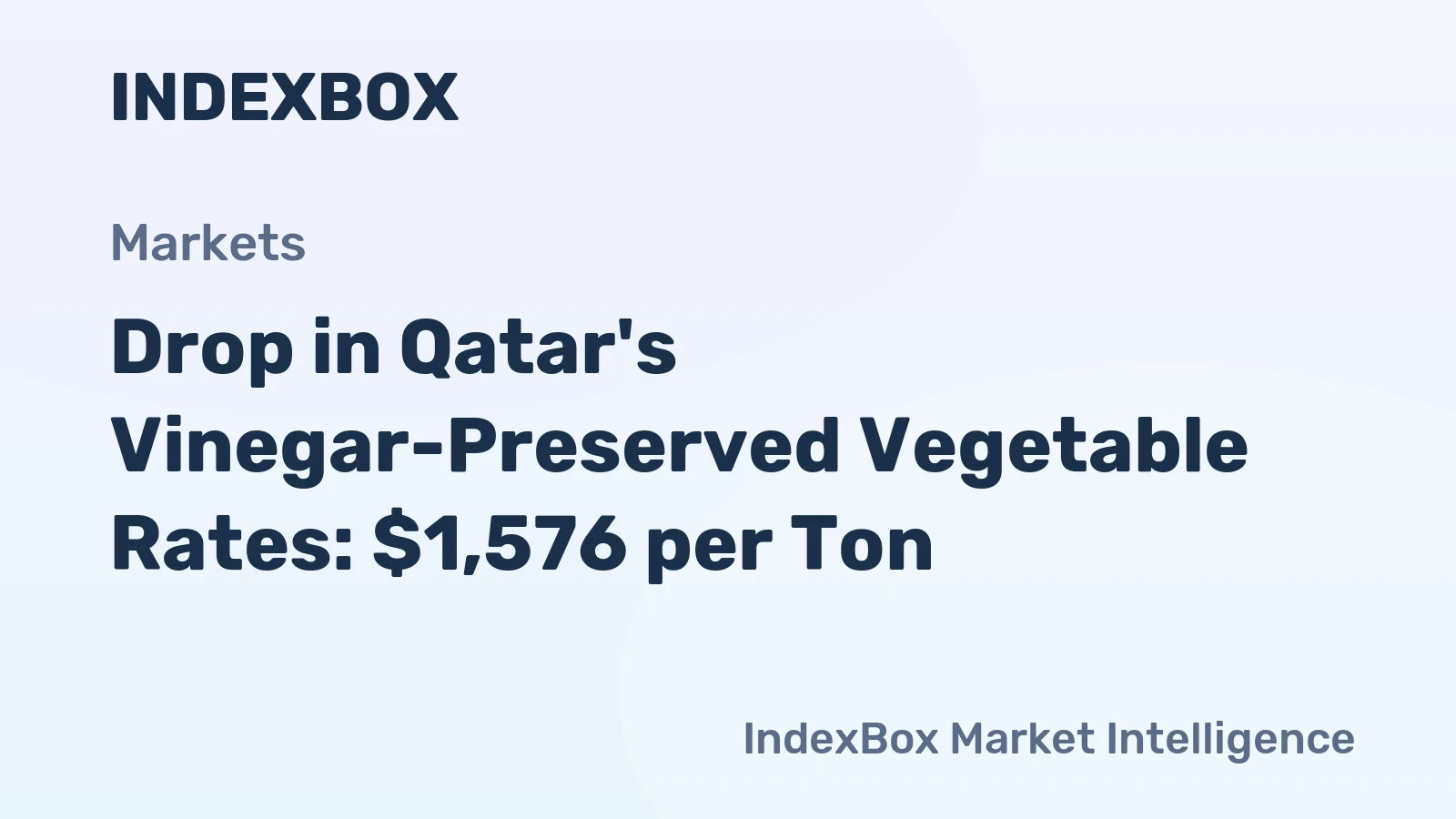 Drop in Qatar's Vinegar-Preserved Vegetable Rates: $1,576 per Ton