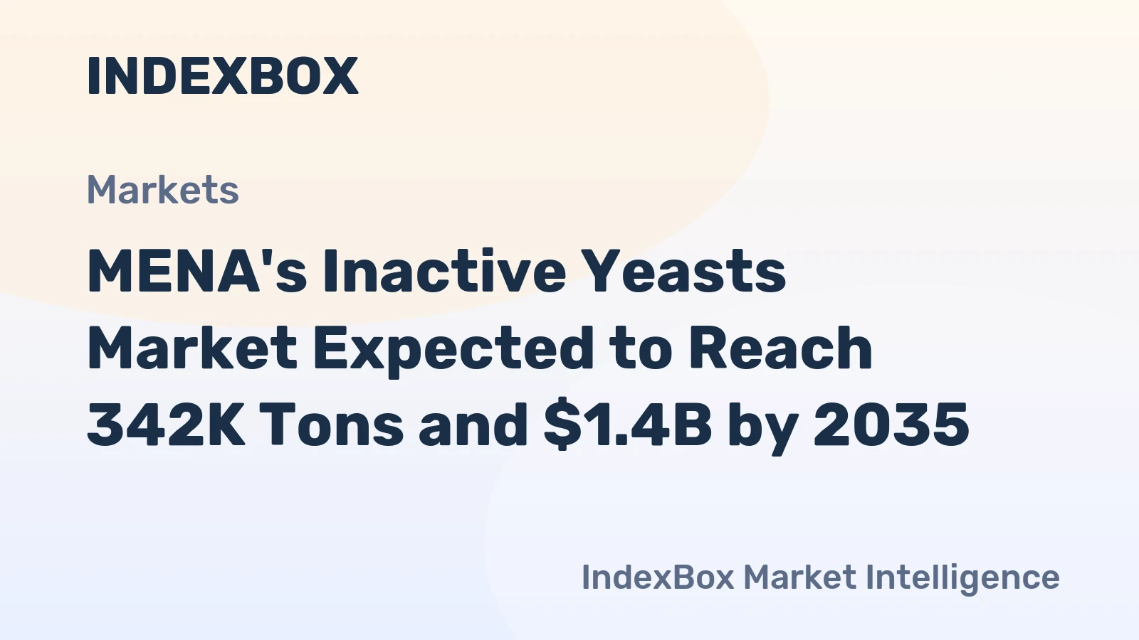 MENA's Inactive Yeasts Market Expected to Reach 342K Tons and $1.4B by 2035
