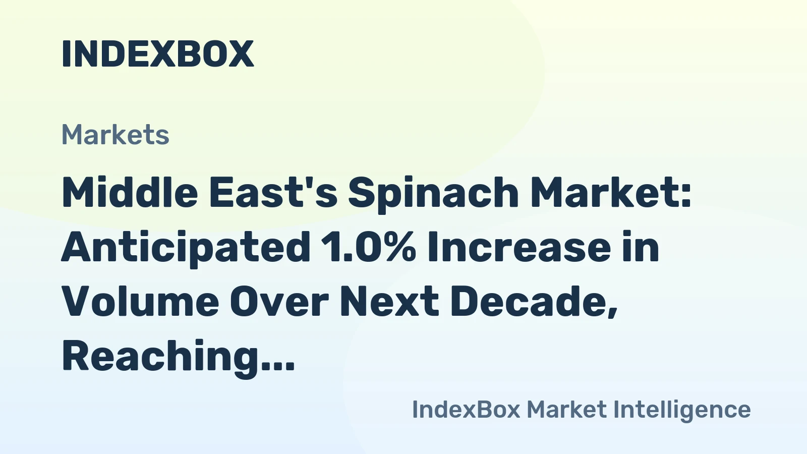 Middle East's Spinach Market: Anticipated 1.0% Increase in Volume Over Next Decade, Reaching 405K Tons, with $660M Value by 2035