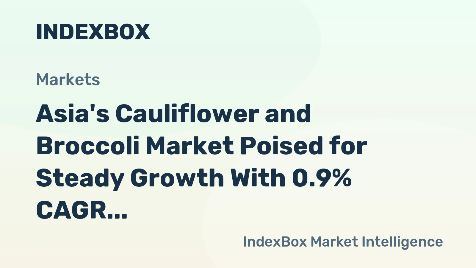 Asia's Cauliflower and Broccoli Market Poised for Steady Growth With 0.9% CAGR Through 2035