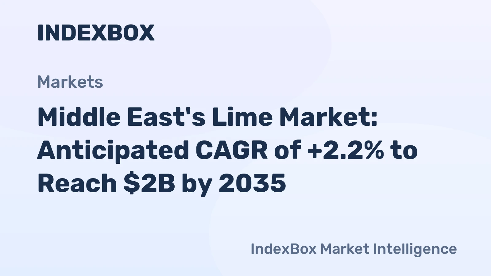 Middle East's Lime Market: Anticipated CAGR of +2.2% to Reach $2B by 2035