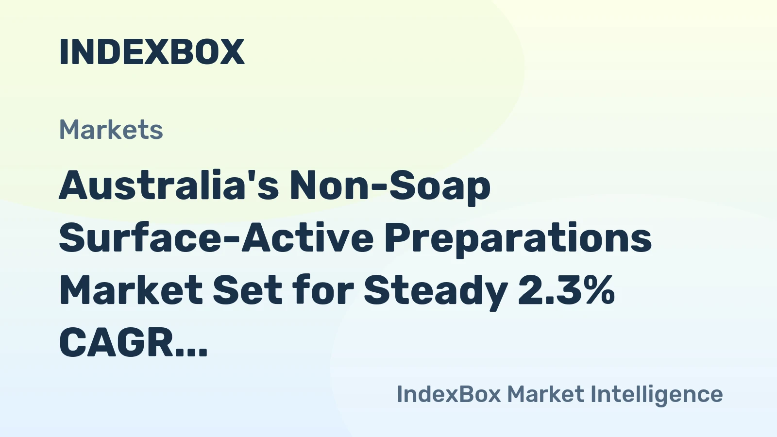 Australia's Non-Soap Surface-Active Preparations Market Set for Steady 2.3% CAGR Growth Through 2035