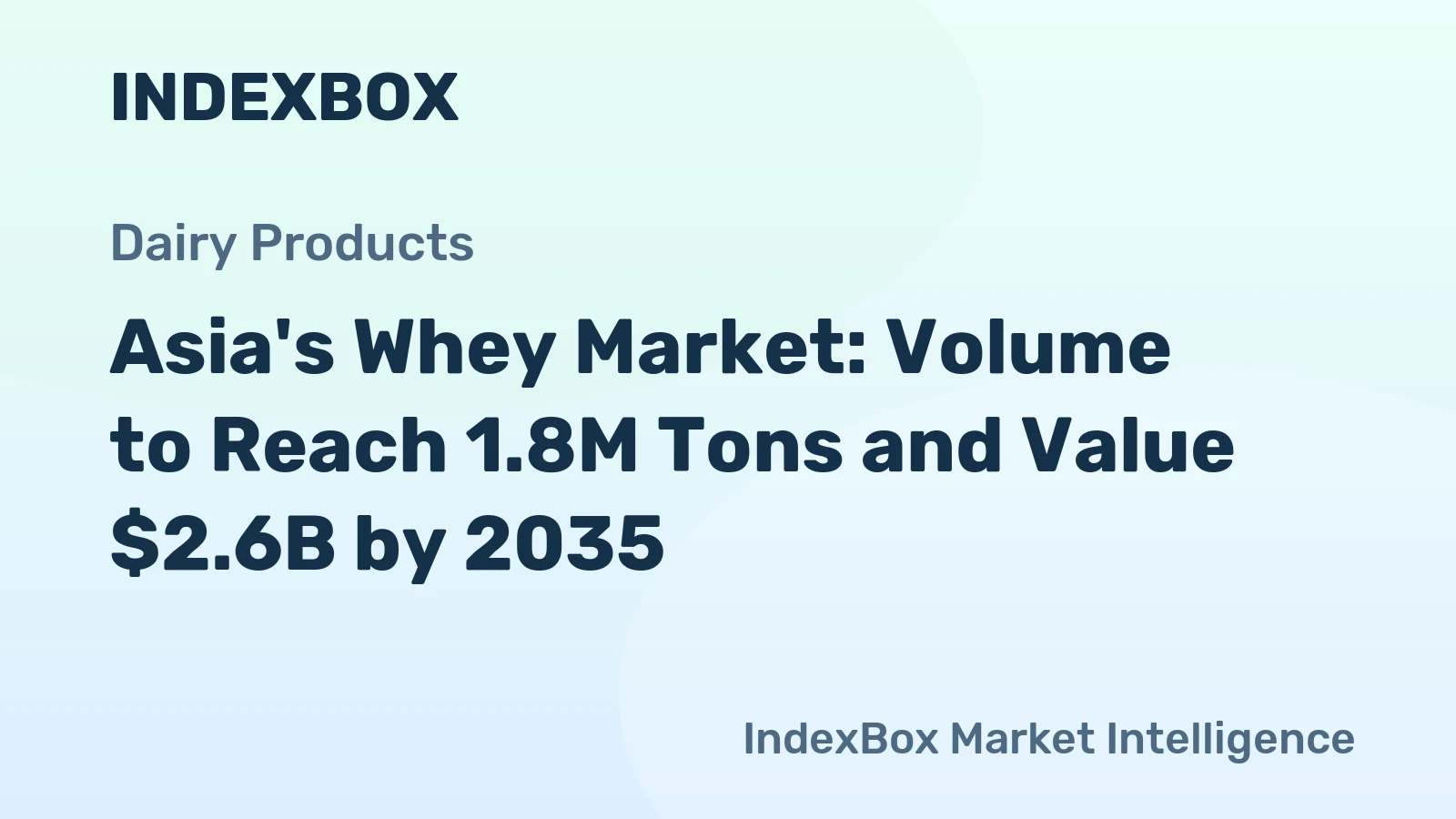 Asia's Whey Market: Volume to Reach 1.8M Tons and Value $2.6B by 2035